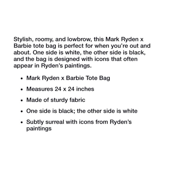 Barbie | Bags | Barbie X Mark Ryden Icons 2 Tone Tote Bag | Poshmark